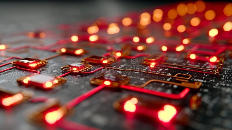 Futuristic Cyber Matrix with Floating AI Chips in a HighTech Circuit ...