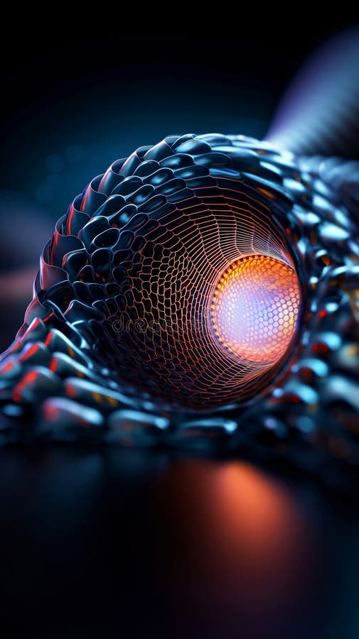 Futuristic Cyber Mechanical Tunnel with Glowing Core Modern Sci-Fi ...