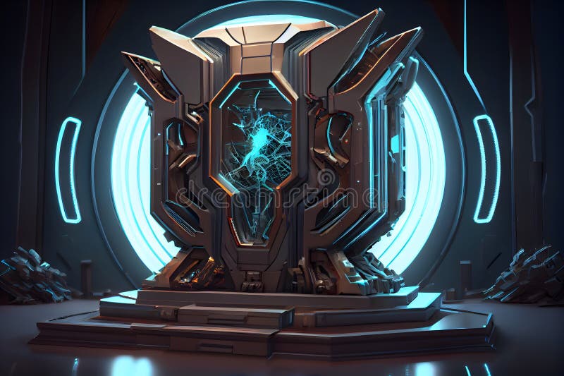 Futuristic Cyber Scifi Cube Concept, Box Ai Generative Stock ...