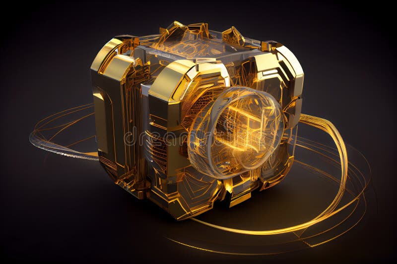 Futuristic Cyber Scifi Cube Concept, Box Ai Generative Stock ...