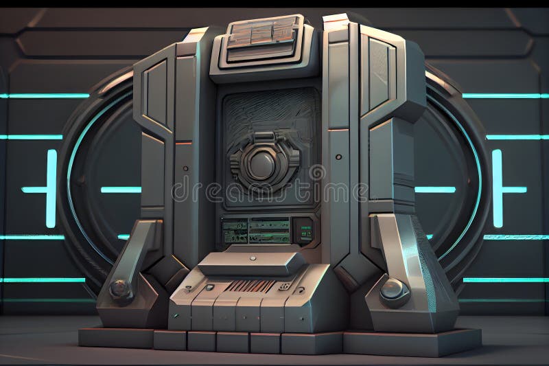 Futuristic Cyber Scifi Cube Concept, Box Ai Generative Stock Image ...
