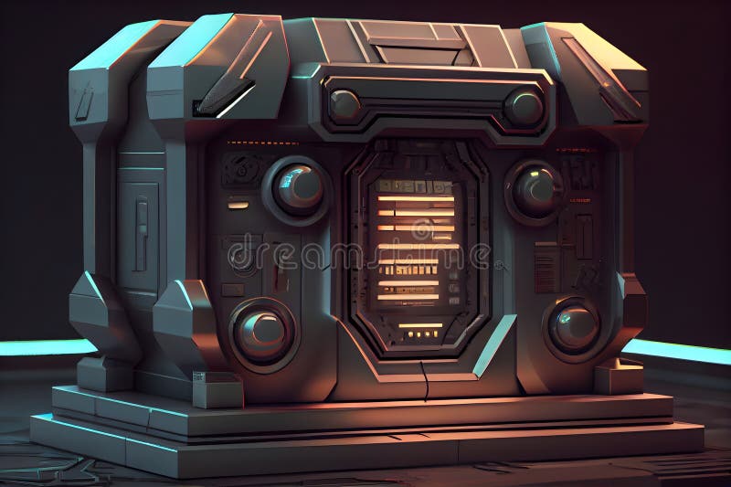 Futuristic Cyber Scifi Cube Concept, Box Ai Generative Stock Photo ...