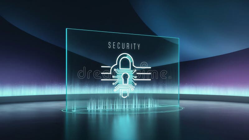 Futuristic Cyber Security Concept, Digital Lock on High Quality Image ...