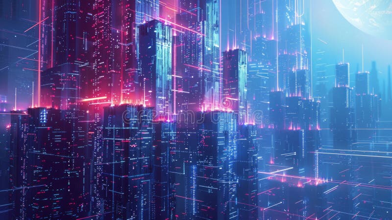 Futuristic Cyber Security Fortress Concept Stock Image - Image of ...