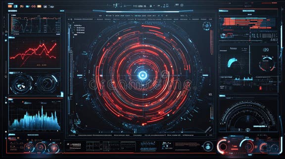 Futuristic Cyber Security Interface with High-tech Digital Dashboard ...