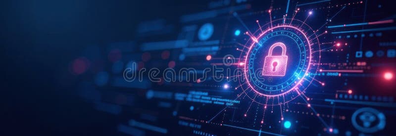 Futuristic Cyber Security Interface Protecting Digital Information with ...