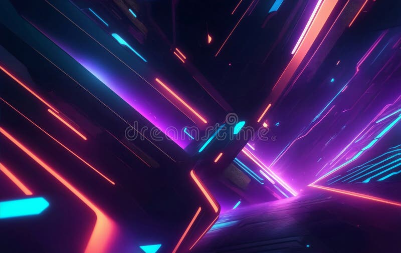 Futuristic Cyber Space City, Generative AI Illustration Stock ...