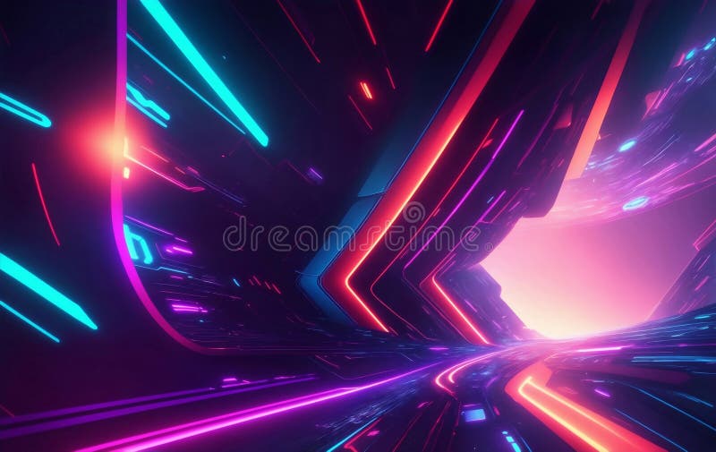 Futuristic Cyber Space City, Generative AI Illustration Stock ...