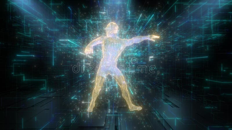 Futuristic Cyber Space Dance Stock Video - Video of futuristic, energy ...