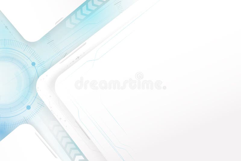 Futuristic Cyber Technology Blue and White Abstract Background W Stock ...