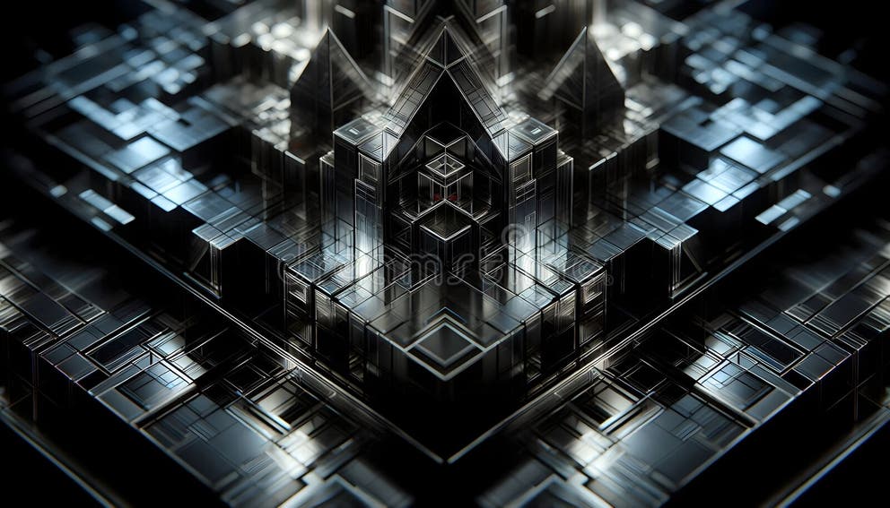 Futuristic Cyber-themed Backdrop with Geometric Patterns, High-tech ...