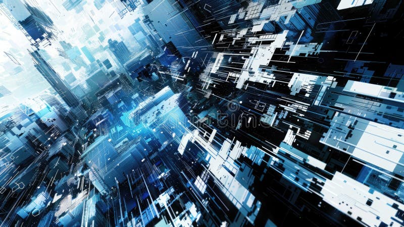 Futuristic Cyber World with Digital Matrix, Advanced Technology, and ...