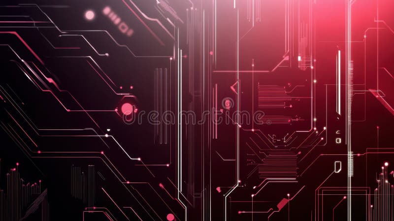 Futuristic Cybernetic Backdrop with Silver and Red Design Elements ...