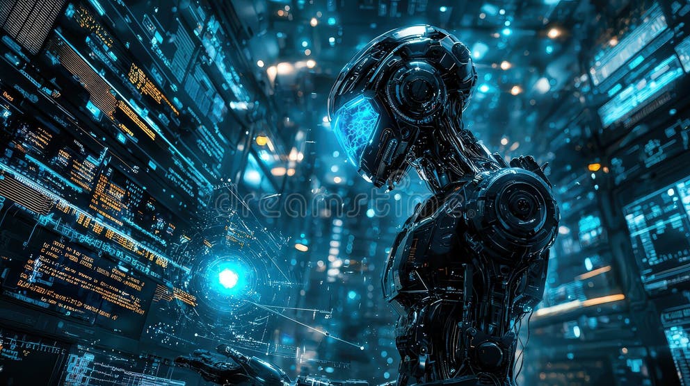 Futuristic Cybernetic Interaction Virtual Lab Digital Art Sci-fi ...