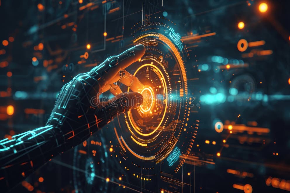 Futuristic Cybernetic Patterns. Generative AI Stock Photo - Image of ...