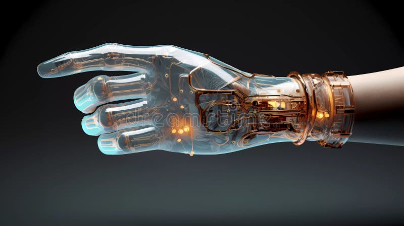 Futuristic Cybernetic Robotic Hand in Cyberpunk Style Stock ...