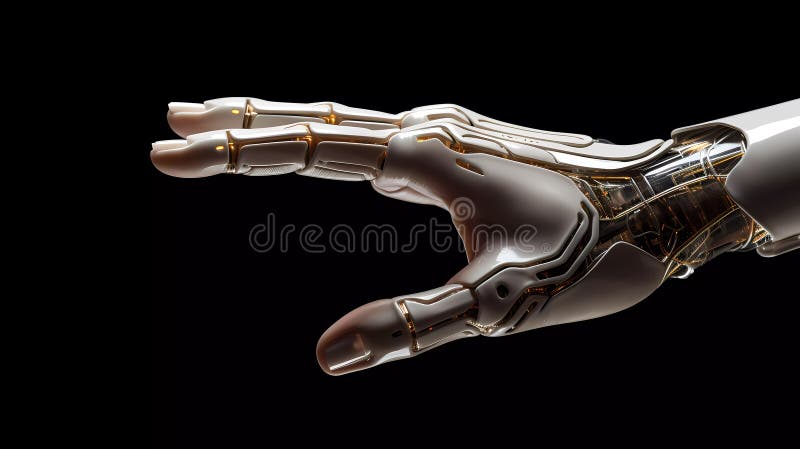 Futuristic Cybernetic Robotic Hand in Cyberpunk Style Stock ...