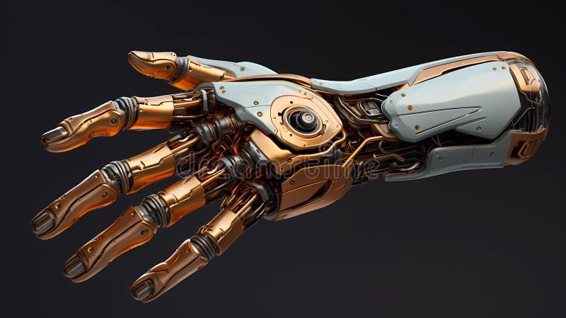 Futuristic Cybernetic Robotic Hand in Cyberpunk Style Stock ...