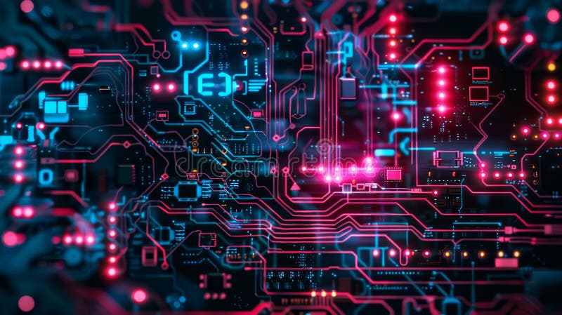 Futuristic Cyberpunk Circuit Board Infographic for Enthusiasts of ...
