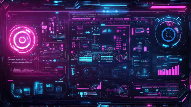 Futuristic Cyberpunk Design Featuring Glitch Effects and Neon ...