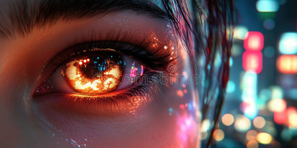 Futuristic Cyberpunk Eye for High-Tech and Sci-Fi Visuals Stock ...