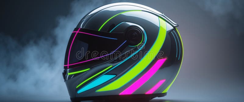 Futuristic Cyberpunk Helmet Neon Highlights Stock Photos - Free ...