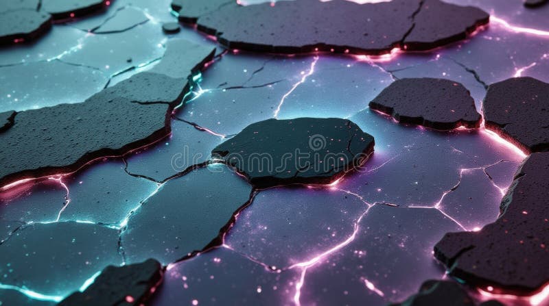 Futuristic Cyberpunk Hexagonal Pattern with Glowing Neon Edges for ...