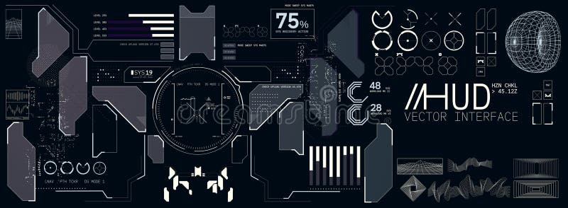 Futuristic Cyberpunk HUD UI Interface and Wireframe Elements Stock ... Futuristic Cyberpunk HUD UI Interface and Wireframe Elements Stock ...
