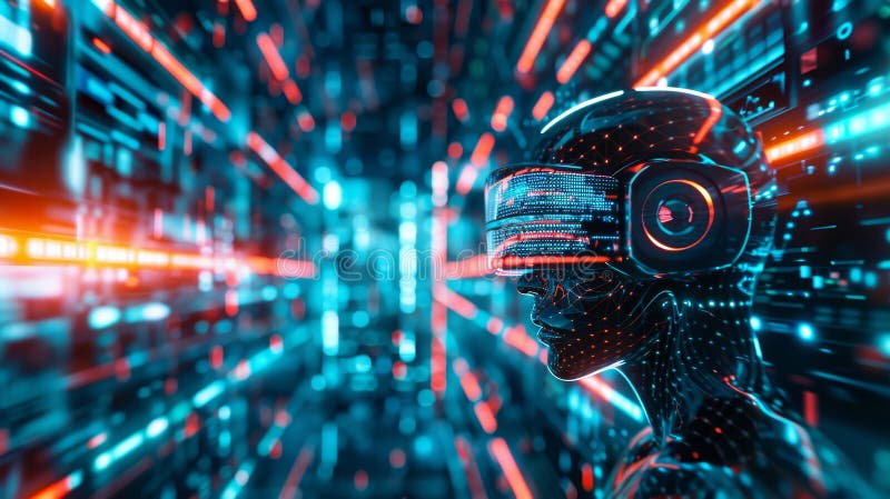 Cyberpunk Future with Futuristic VR Headset - a Futuristic Cyberpunk ...