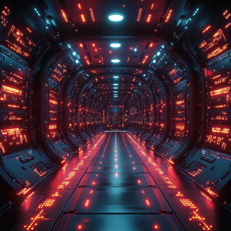 Futuristic Cyberpunk Interface with Glowing Neon Controls, Holographic ...