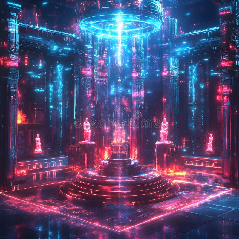 Futuristic Cyberpunk Interior: a Captivating Interior Showcases a ...