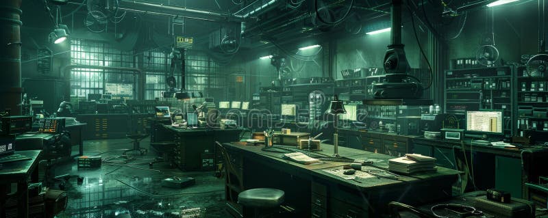 Futuristic Cyberpunk Laboratory with Advanced Technology and HighTech ...