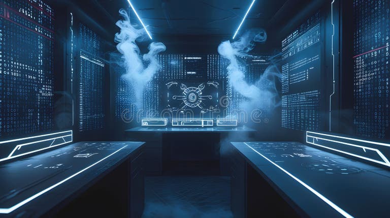 Futuristic Cybersecurity Command Center – Digital Control Room Design ...
