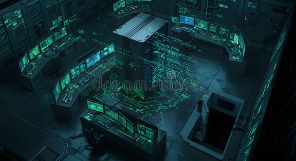 Cybersecurity Command Center Stock Photo - Image of hacking, futuristic ...