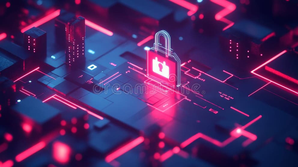 Futuristic Cybersecurity Concept with AI Technology Visualization Stock ...