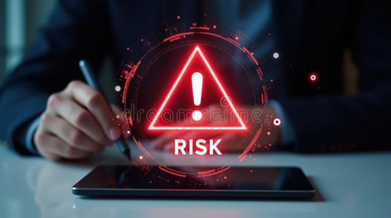 Futuristic Cybersecurity Concept Highlighting Business Risk Analysis ...