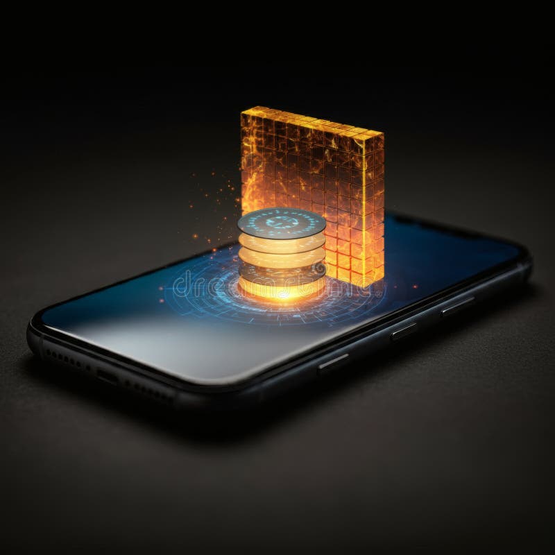 Futuristic Cybersecurity Concept Showing a Glowing Firewall and Encryption Shield Protecting a ...