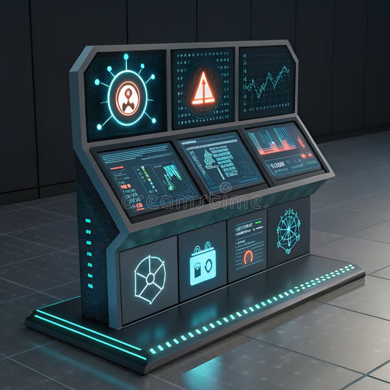 Futuristic Cybersecurity Control Panel Stock Illustrations – 800 ...