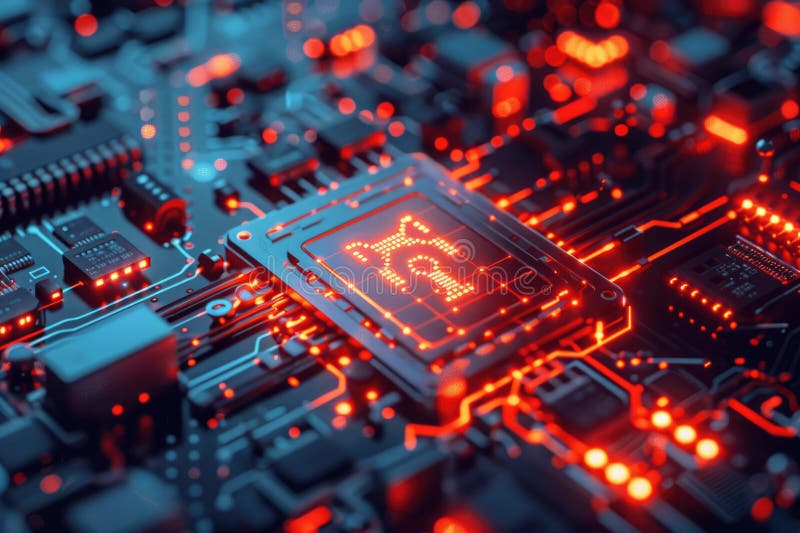 Futuristic Cybersecurity with Digital Lock on Circuit Board, Encryption ...