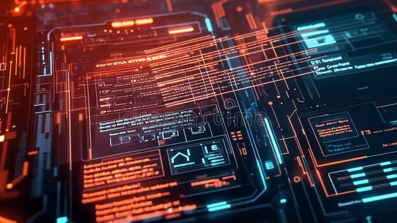 Futuristic Cybersecurity System Analyzing Data On Virtual Interface Stock Video Video Of