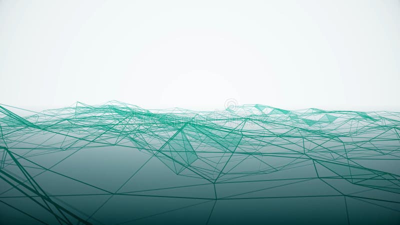 Futuristic Cyberspace Grid Net Polygonal Wireframe Hilly Landscape ...