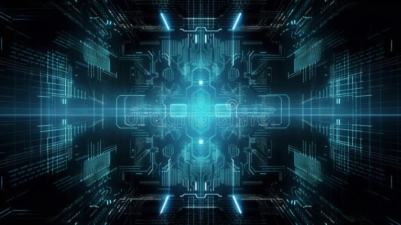 Futuristic Cyberspace Technology Background Concept Stock Illustration ...