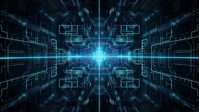 Futuristic Cyberspace Technology Background Concept Stock Illustration ...