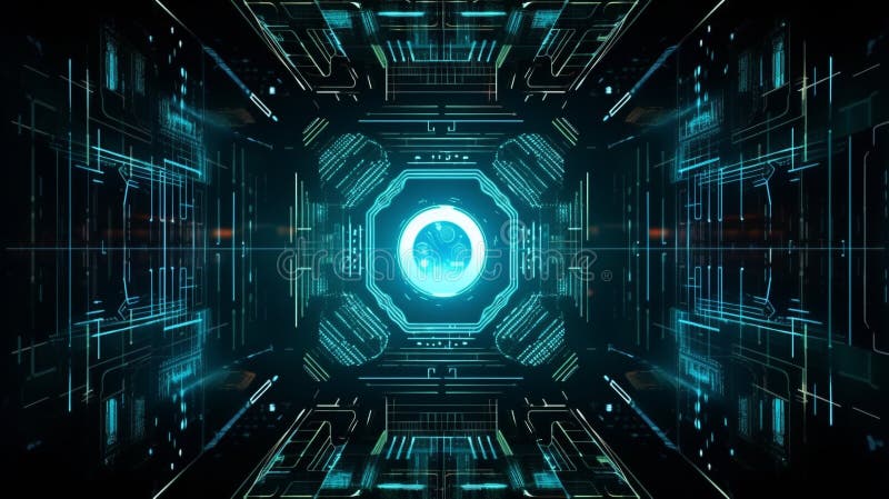 Futuristic Cyberspace Technology Background Concept Stock Illustration ...