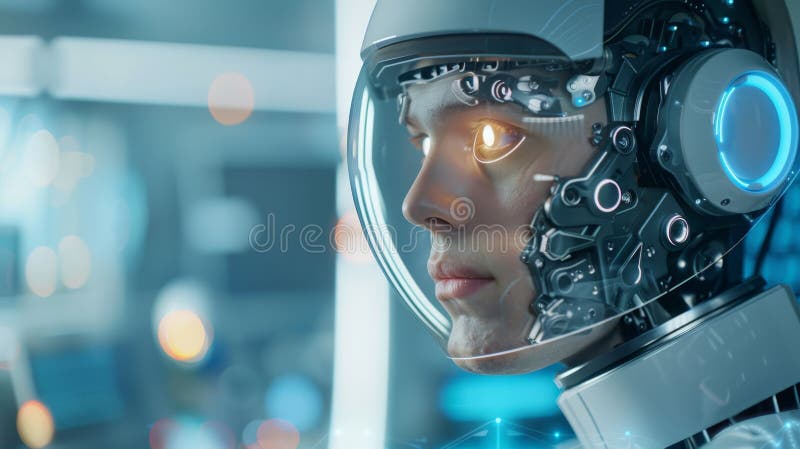 Futuristic Cyborg with Advanced Technology Stock Illustration ...