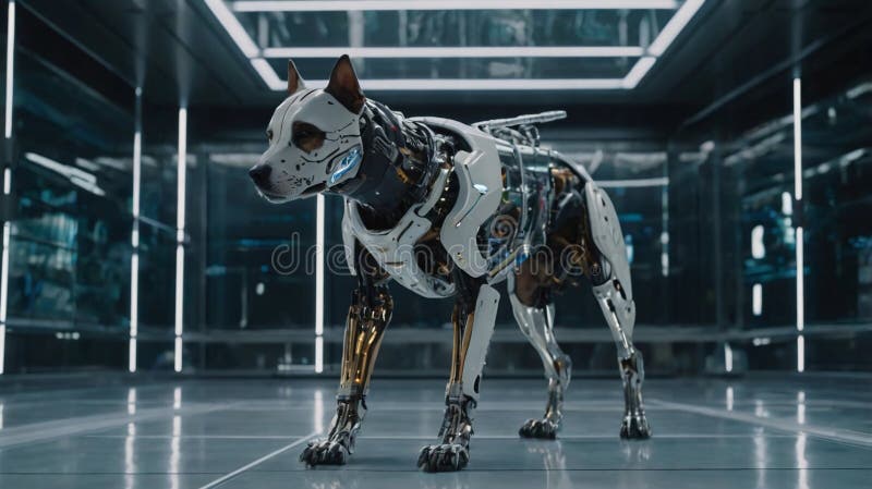 Futuristic Cyborg Dog Model Showcase, Cyborg Dog with an Armored Body ...
