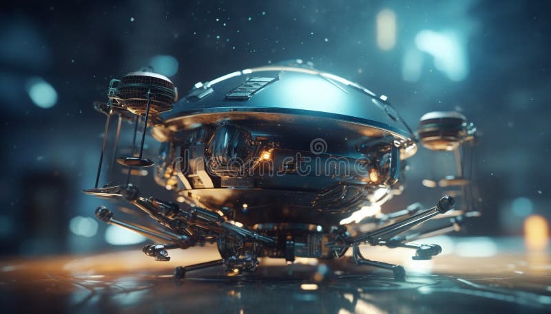 Futuristic Cyborg Engineer Works on Metallic Robotic Arm in Factory ...