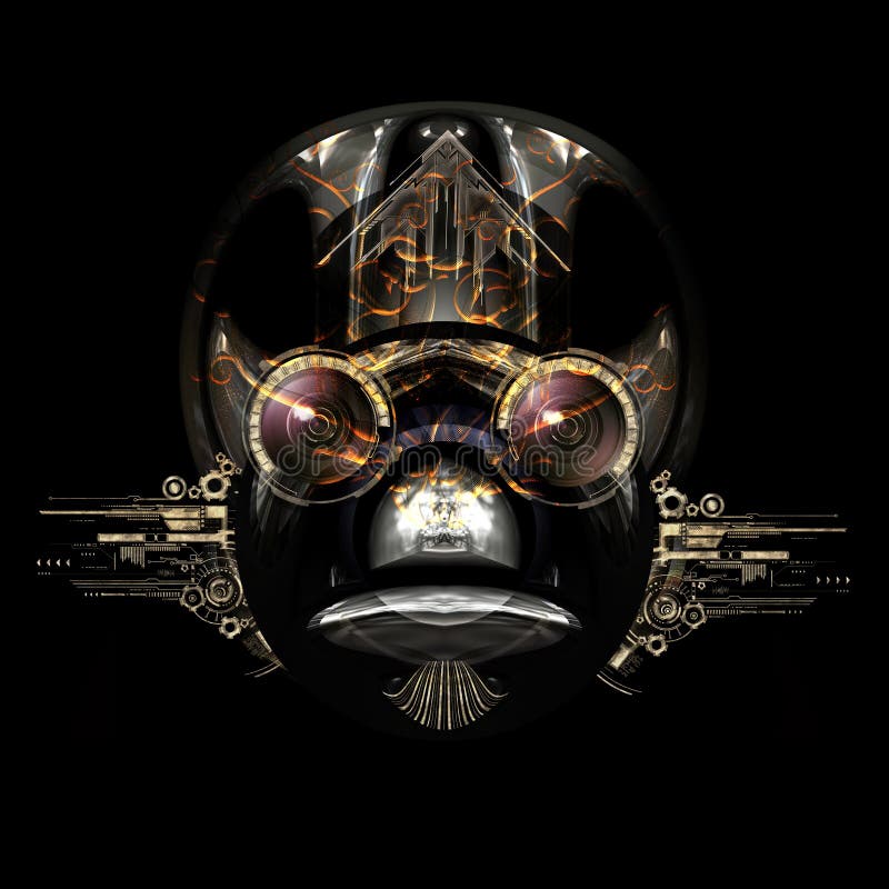 Futuristic Cyborg Face, 3D Illustration Stock Illustration ...