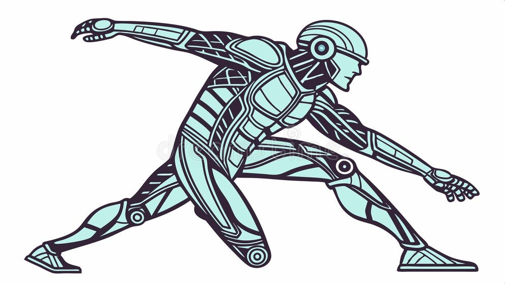 Futuristic Cyborg Runner, Technology Athlete Vector Design Generative ...