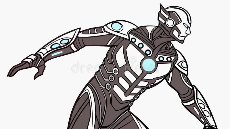 Futuristic Cyborg Silhouette, Sci,fi Character Robot Design Vector ...